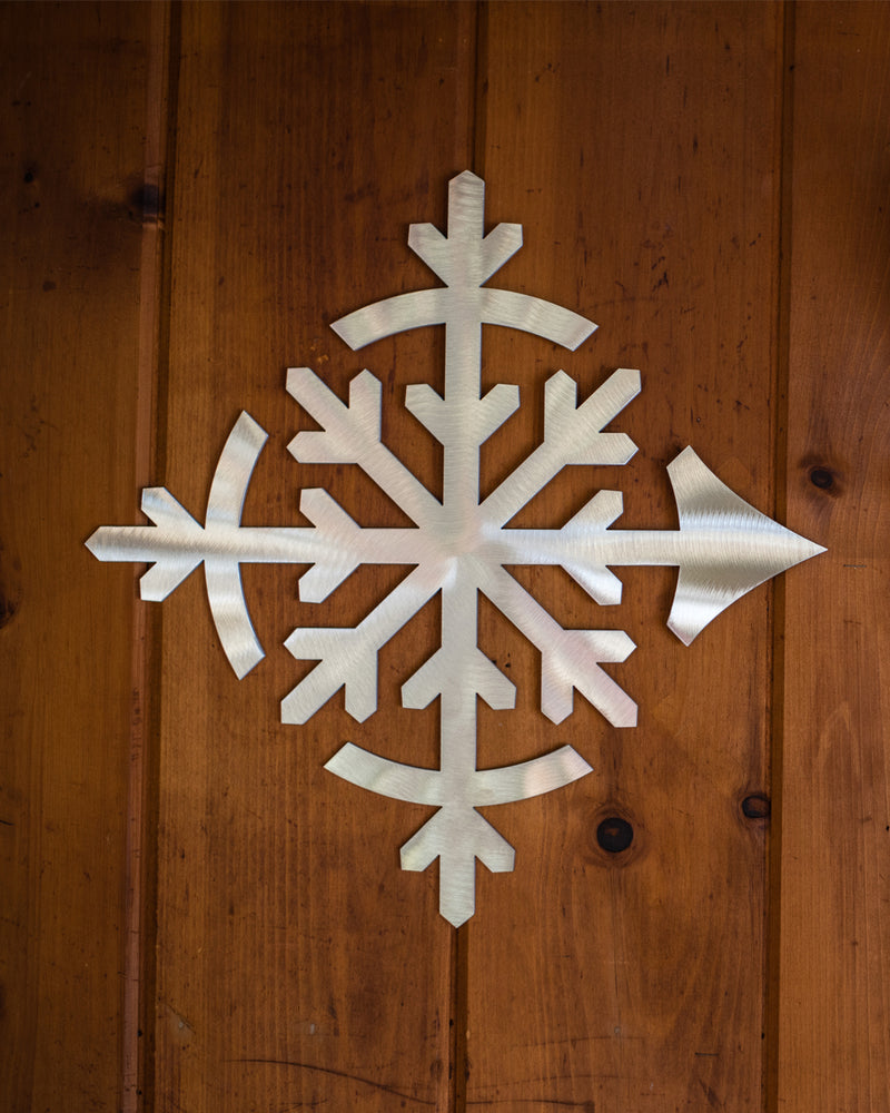 Flake Metal Wall Sculpture - Brushed - Ski The East